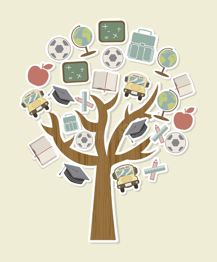 School tree stock illustration. Illustration of icon - 53421871