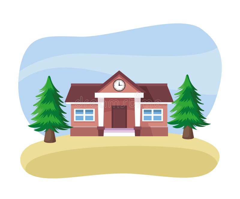 School and trees stock vector. Illustration of items - 226237448