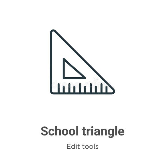 School Triangle Outline Vector Icon. Thin Line Black School Triangle ...