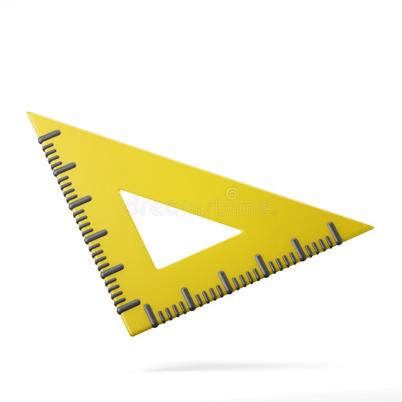 School Triangle Ruler 3d Illustration Rendering Icon Editable Isolated ...