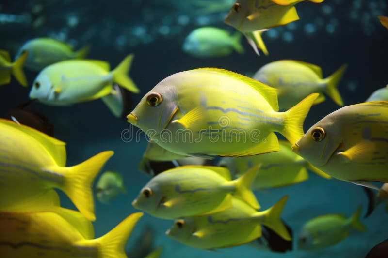 School of Tropical Fish Swimming Together in School Stock Illustration ...