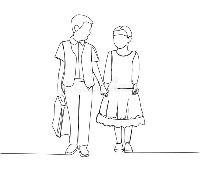 School Uniform for Junior High School One Line Art. Continuous Line ...