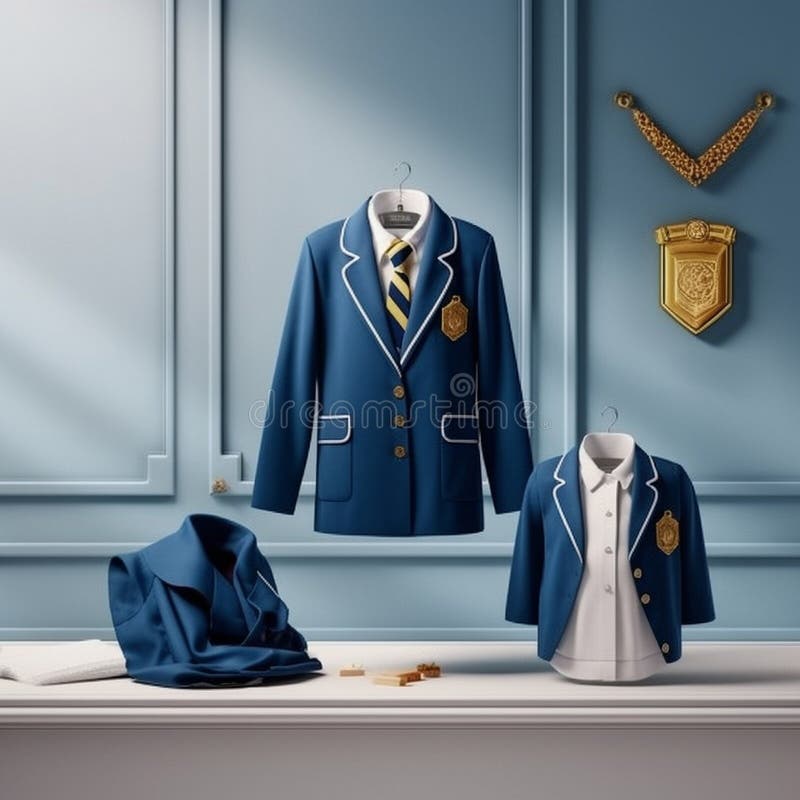 School Uniforms, Various Designs and Options. Blue Colors Stock Image ...