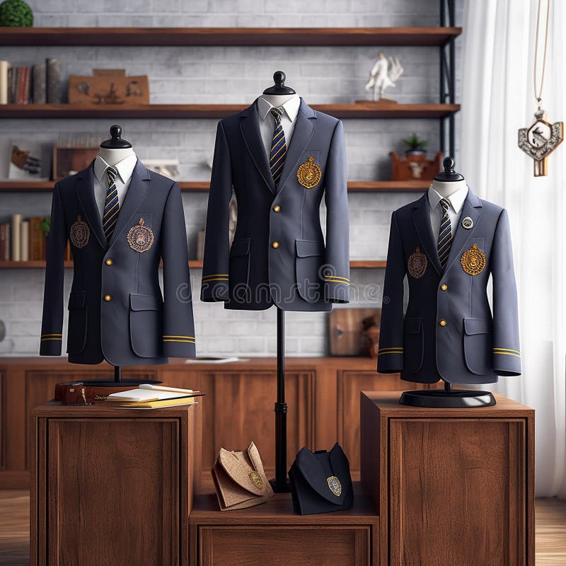 School Uniforms, Various Designs and Options. Blue Colors Stock Photo ...