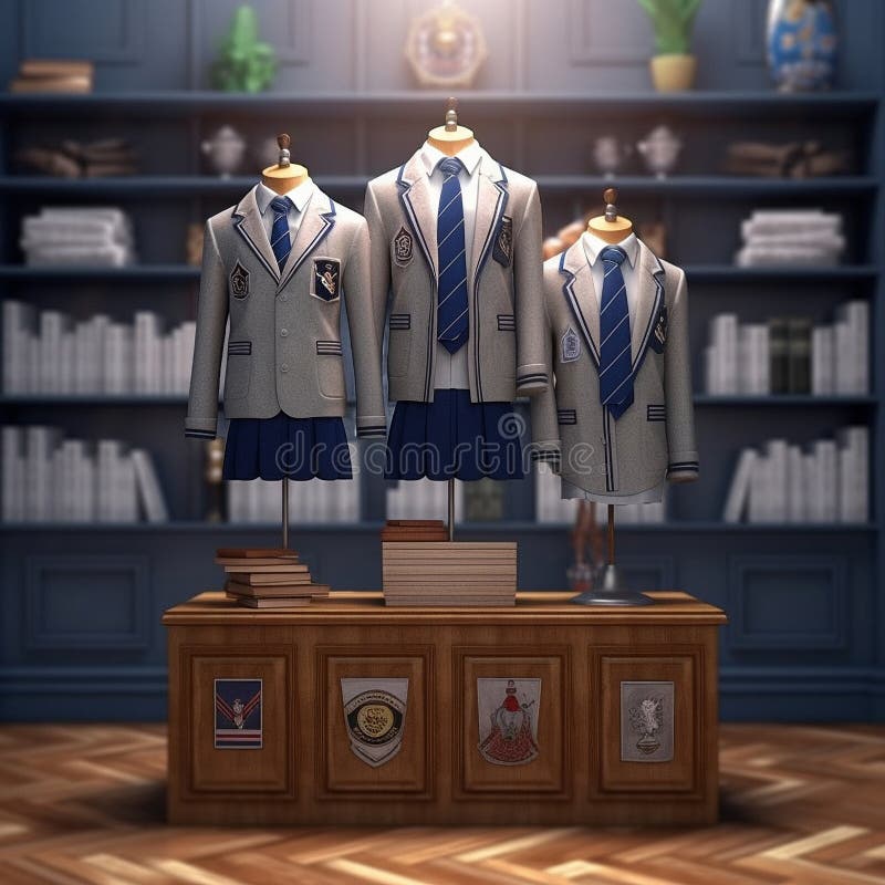 School Uniforms, Various Designs and Options. Gray Colors Stock Photo ...