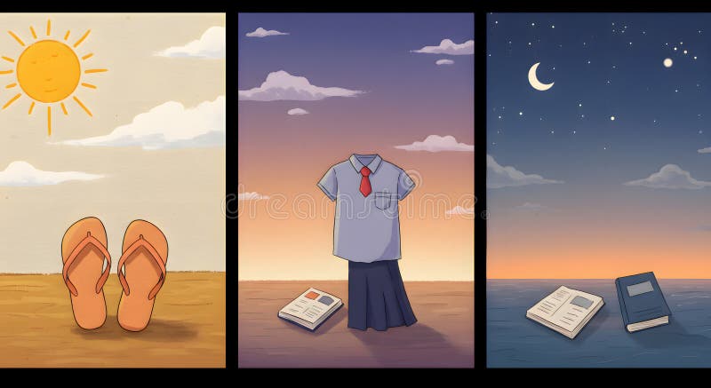 Summer Break Transition Illustration Panels Stock Illustrations – 3 ...