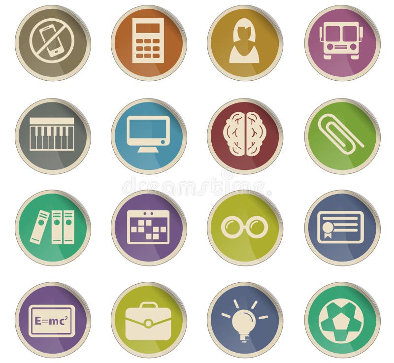 School icon set stock vector. Illustration of formula - 123489369