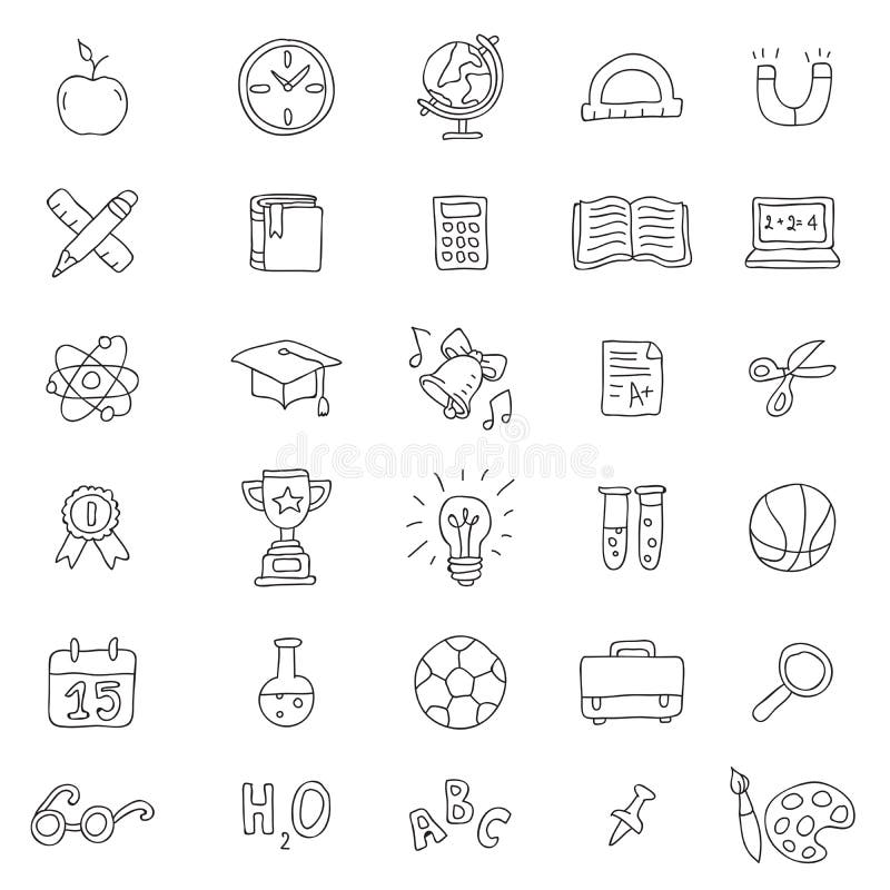 School. Vector icons stock vector. Illustration of globe - 63277998