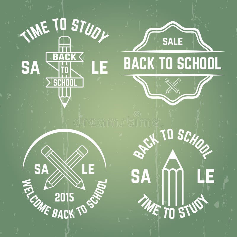 School Vector Typographic Emblems, Stamps, Badges Stock Vector ...