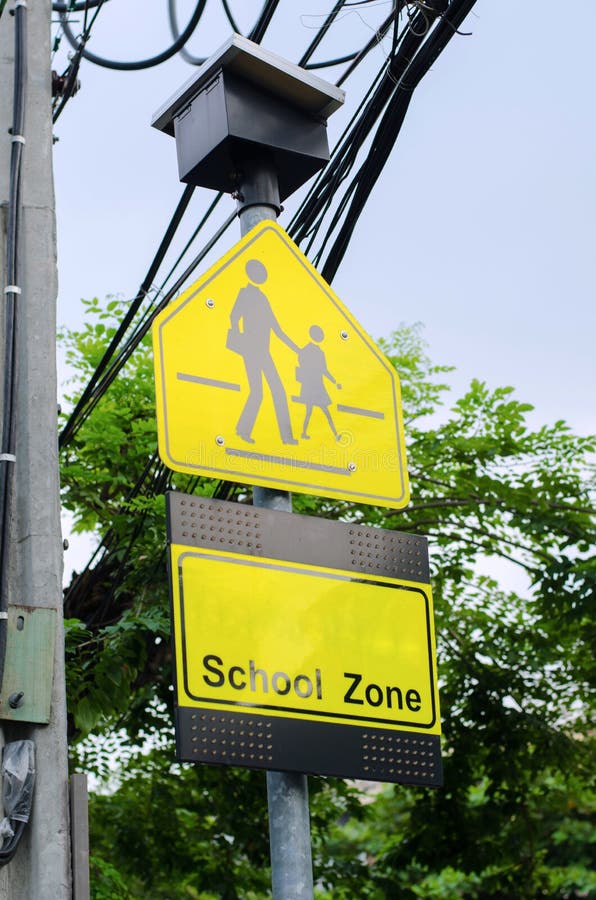 School warning sign stock image. Image of color, male - 38260169