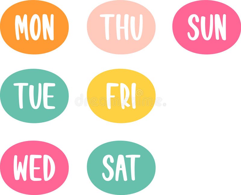 School Weekly Schedule Stickers Stock Vector - Illustration of reminder ...