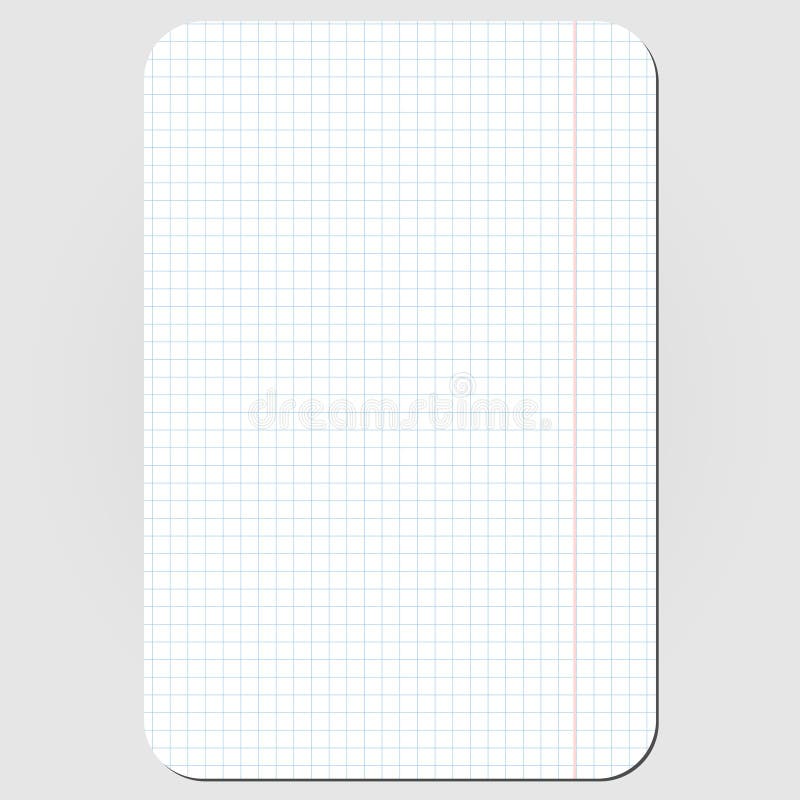 School White Squared Plaid Paper Sheet with Round Corners. Isolated ...