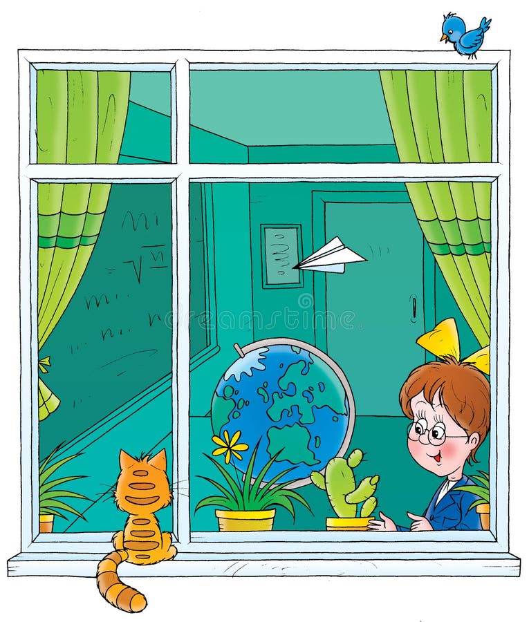 School window stock illustration. Illustration of animated - 2196566