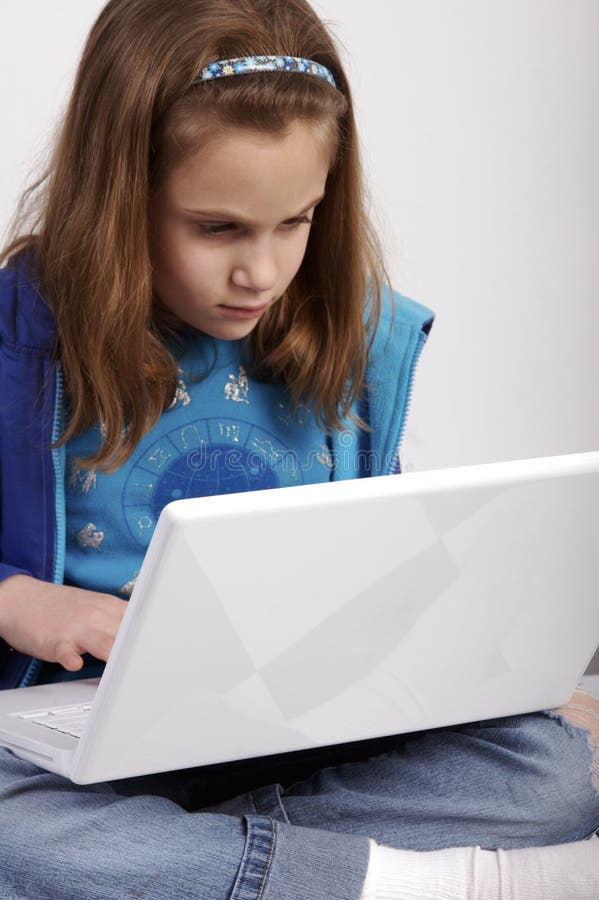 School work on her laptop stock image. Image of online - 1880671