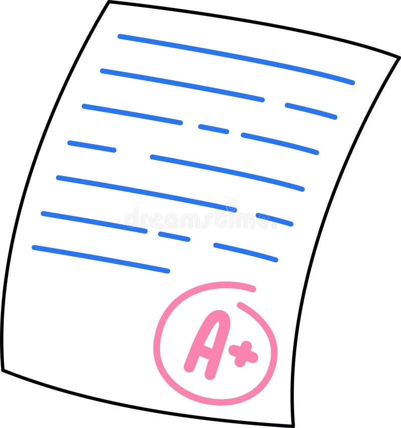 School Work with a Mark stock vector. Illustration of vector - 328927282