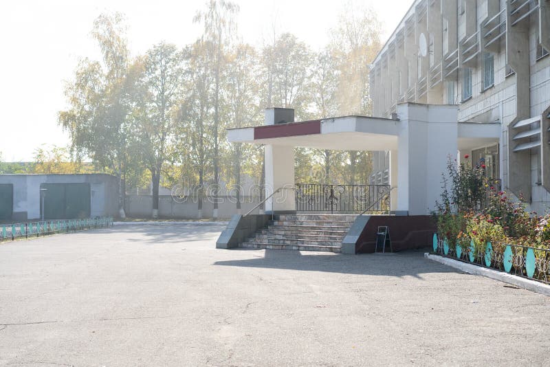 School yard in the fall stock image. Image of massachusetts - 163890103