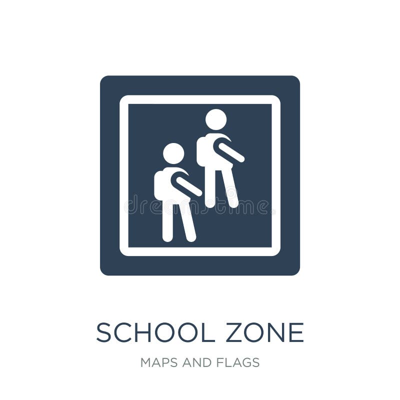School Zone Icon in Trendy Design Style. School Zone Icon Isolated on ...