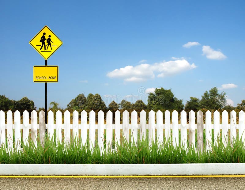 School zone sign stock image. Image of post, alert, people - 16971797
