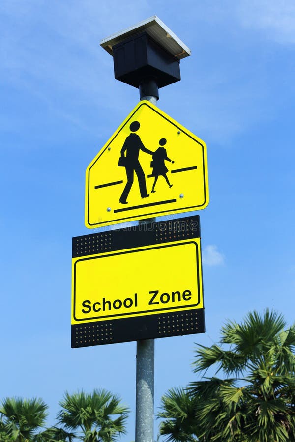 School zone sign stock photo. Image of sign, pole, road - 27243994