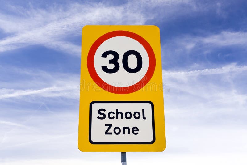 School zone warning sign stock image. Image of text, school - 6086837