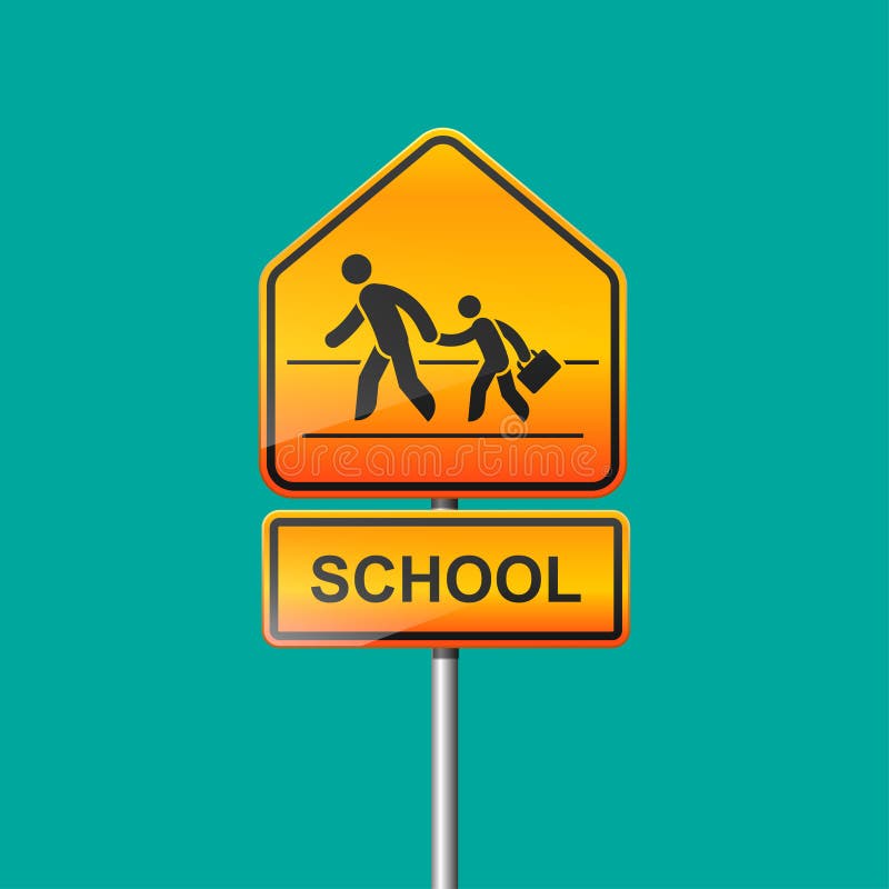School zone warning sign. stock illustration. Illustration of speed ...