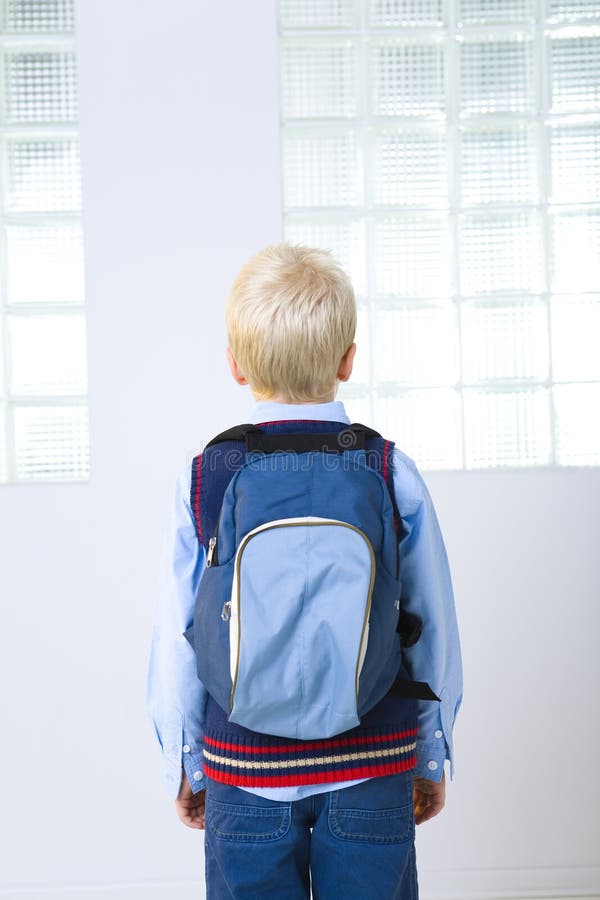 Schoolboy with backpack stock photo. Image of backpack - 6435878