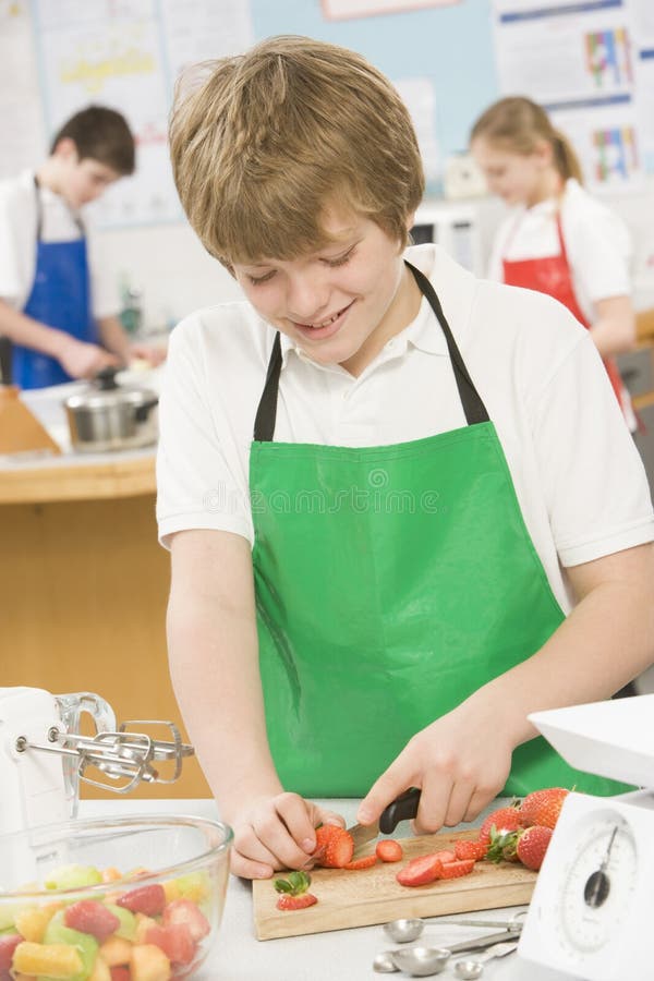 Boy in a cooking class stock image. Image of class, student - 6081563