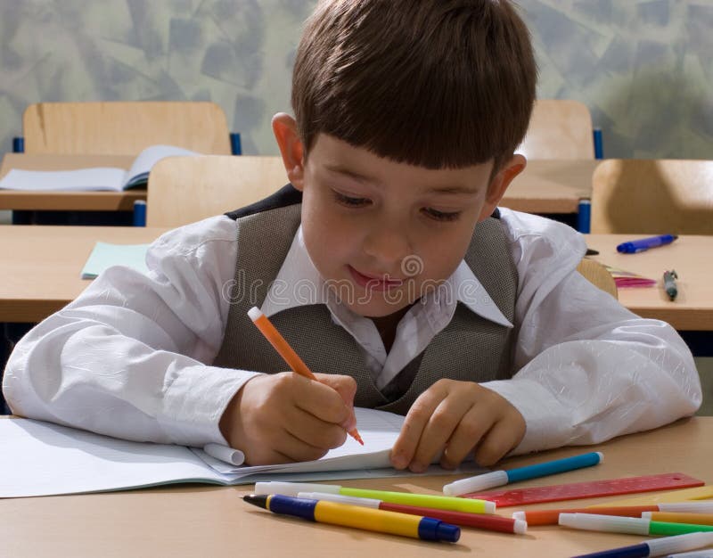 Schoolboy smiling stock image. Image of face, interior - 3292989