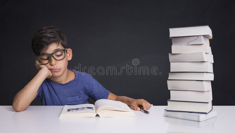 Schoolboy Gets Bored Learning Stock Image - Image of pupil, overwhelmed ...
