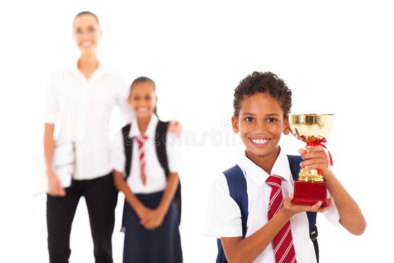 Elementary student trophy stock image. Image of hands - 29677177