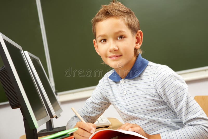 Schoolboy stock photo. Image of little, intelligent, education - 58733296
