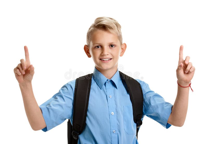 Schoolboy Pointing on Whiteboard Stock Image - Image of scholar ...