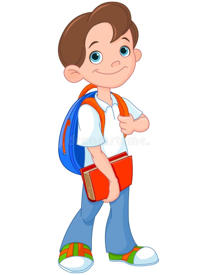 Schoolboy stock vector. Illustration of chair, drawing - 10922891