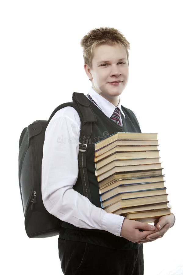 Schoolboy Huge Pack Books Stock Photos - Free & Royalty-Free Stock ...