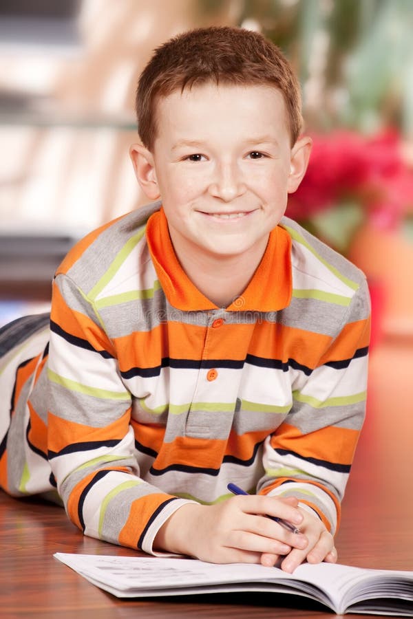 Schoolboy study stock photo. Image of child, student - 13837110