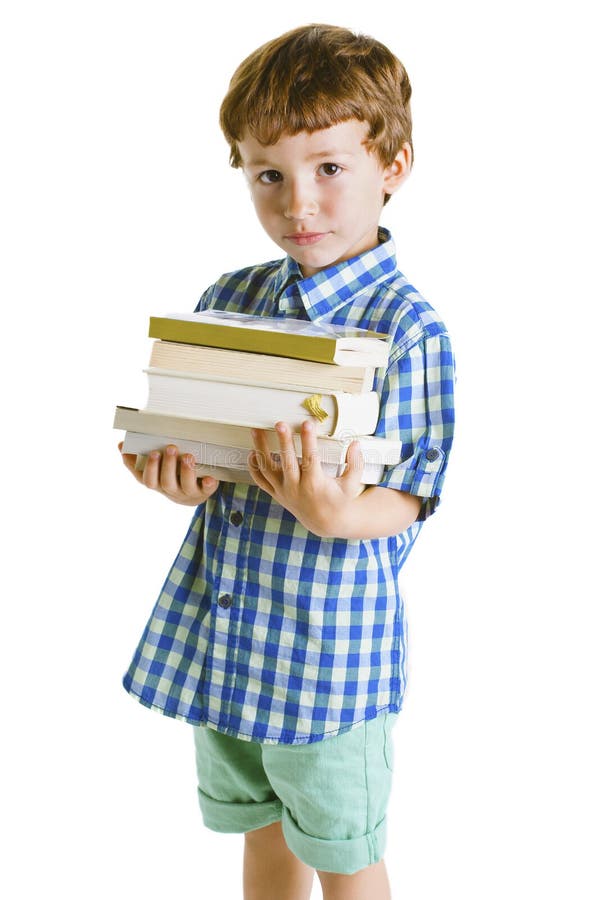 Tired Schoolboy Studying in Home. Stock Image - Image of plant, cute ...