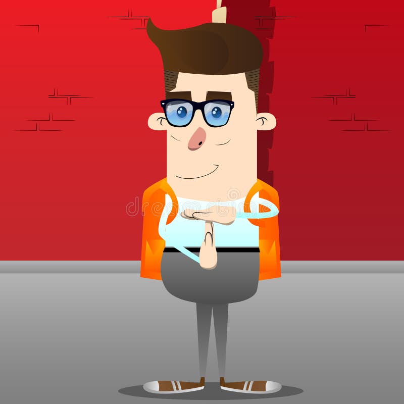 Schoolboy with Time Out Hand Gesture. Stock Illustration - Illustration ...