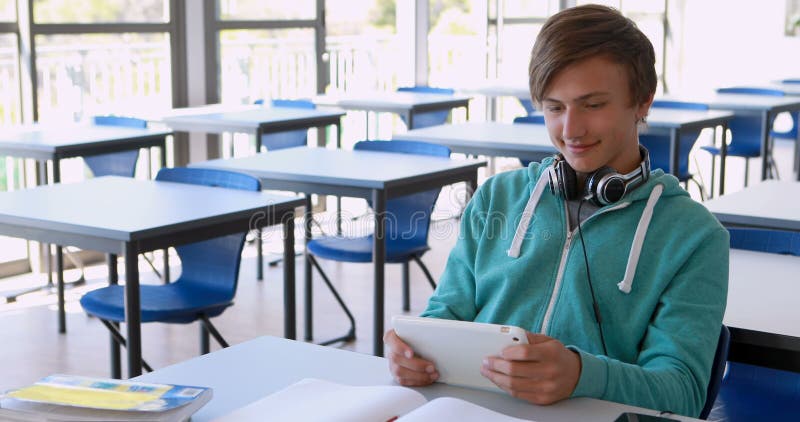 Students Using Digital Tablets in Classroom Stock Footage - Video of ...