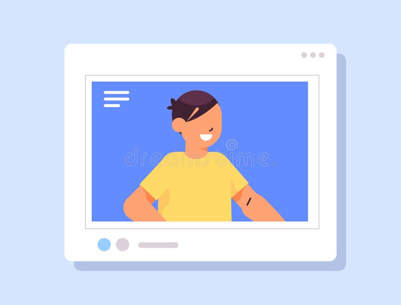 Schoolboy in Web Browser Window Online Communication Concept Portrait ...