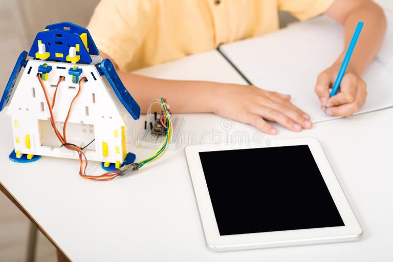 Schoolboy Working on New Robotic Project at Stem Class Stock Photo ...