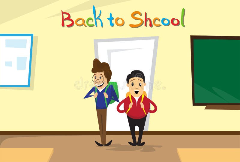 Schoolboys Enter Class Room Back To School Education Banner Stock ...
