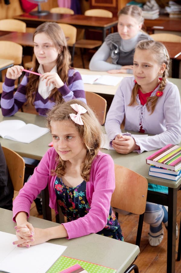 Schoolchildren at Classroom during a Lesson Stock Image - Image of book ...
