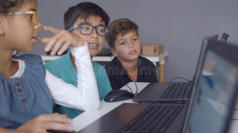 Schoolchildren Doing Task Together Stock Video - Video of group ...