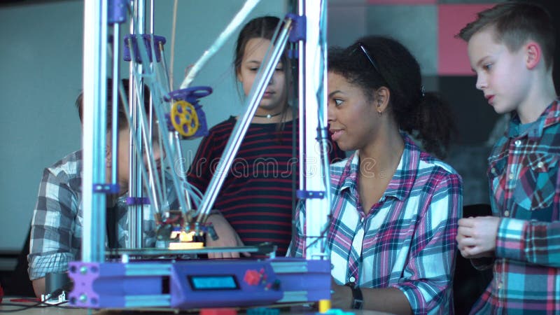 Schoolchildren Exploring Technology in Lab Stock Footage - Video of ...