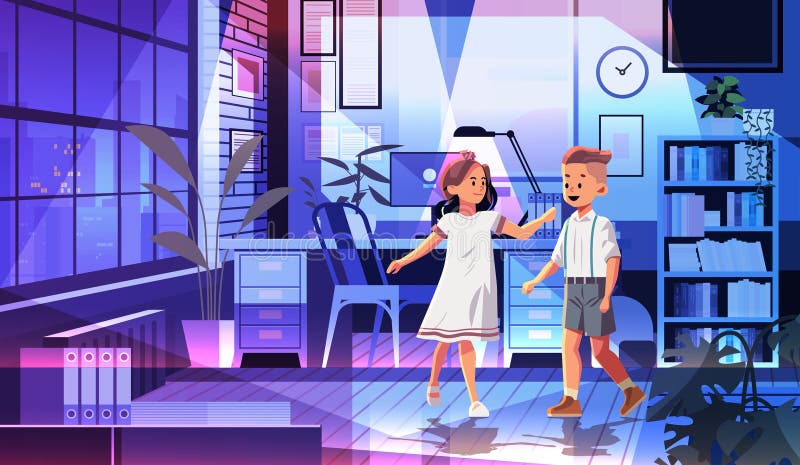 Schoolchildren in Front of Desktop Computer at Home Desk Children Doing ...