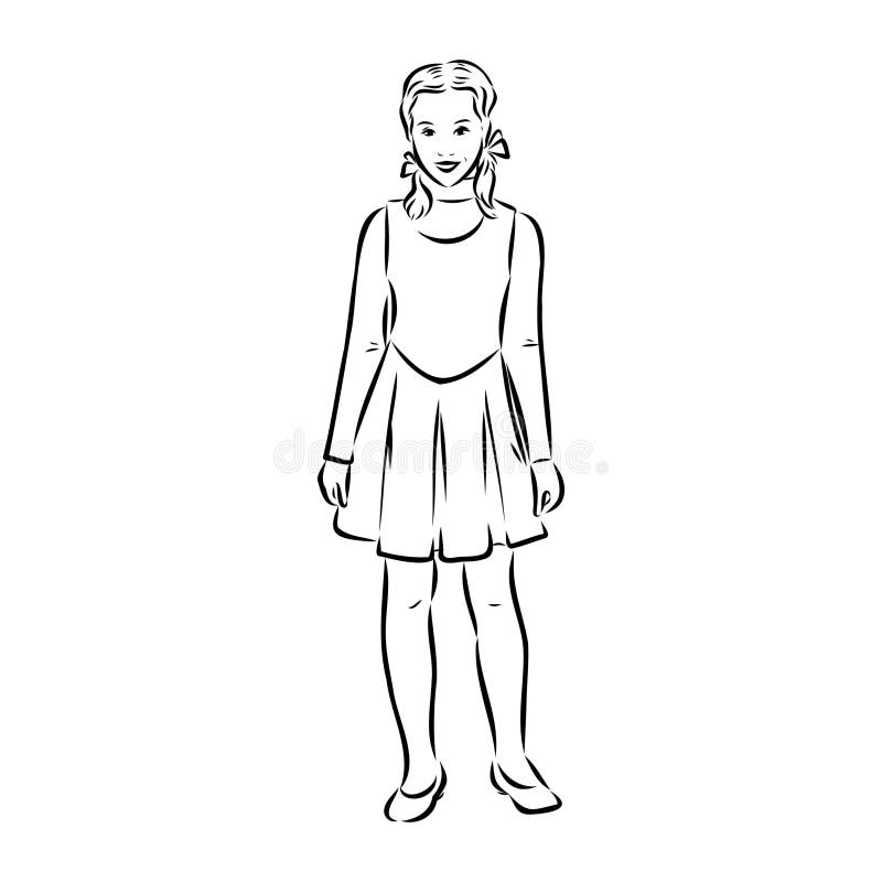 Schoolchildren Go To School Hand in Hand. Sketch Stock Vector ...