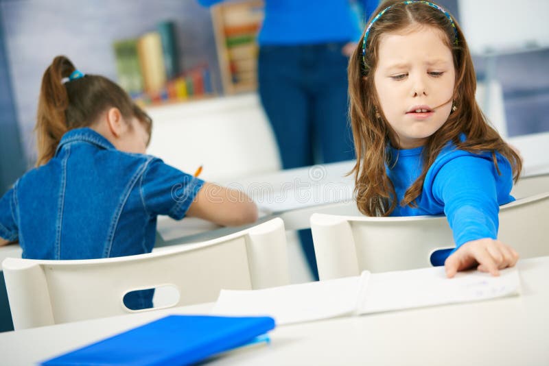 Schoolgirl cheating stock image. Image of colors, childhood - 13183561