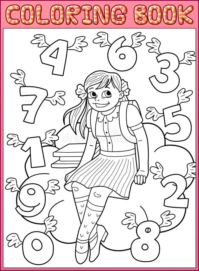 Flying Numbers and Math Symbols Stock Illustration - Illustration of ...