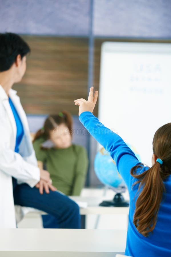 Students Raising Hands in Class Stock Photo - Image of hand, finger ...
