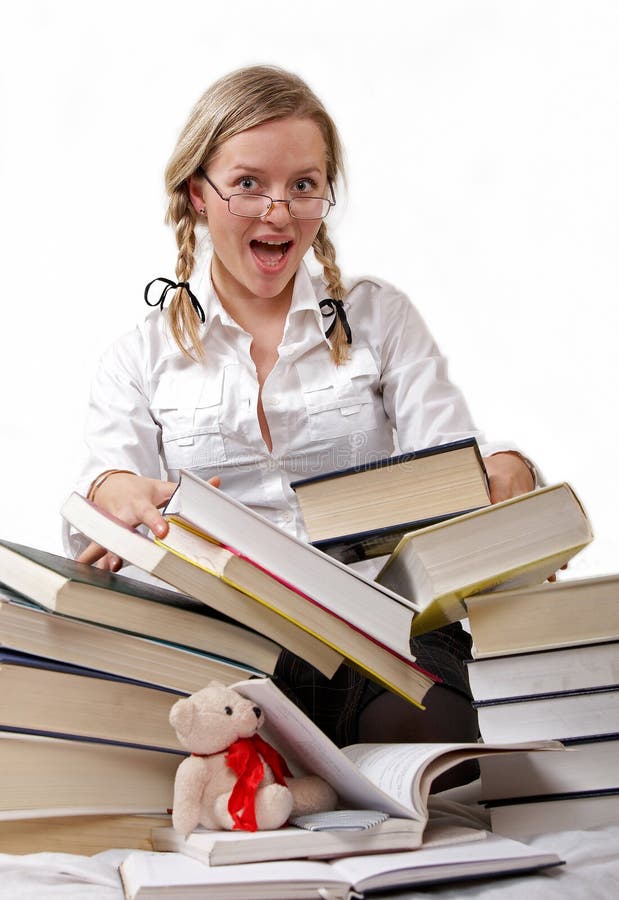 Schoolgirl or Student Reading Stock Image - Image of seminary, adult ...